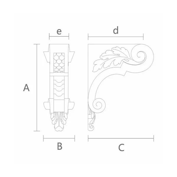 Wood Carvings for Sale from Labban Store – Decorative corbel with fish ...